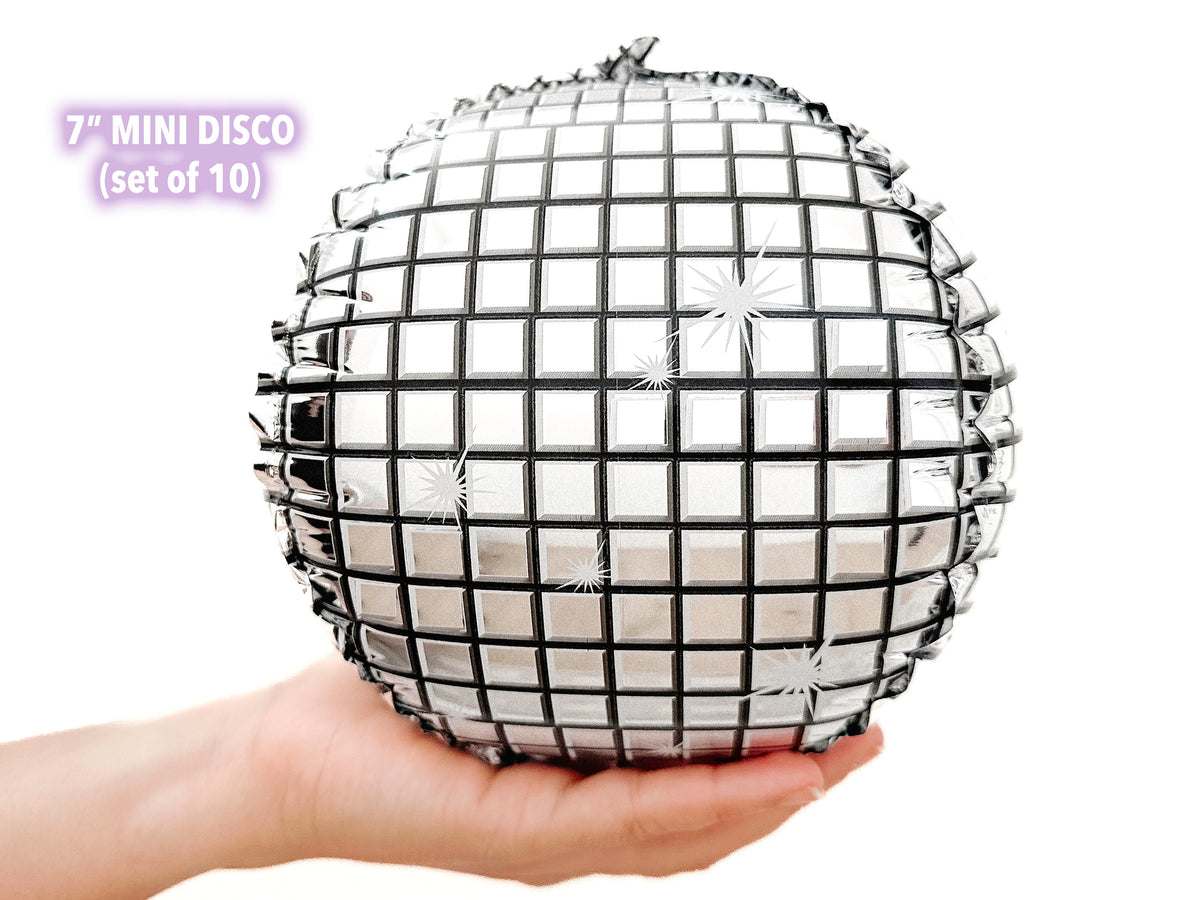Bachelorette Party Decorations | 7" Mini Silver Disco Ball Balloons ...